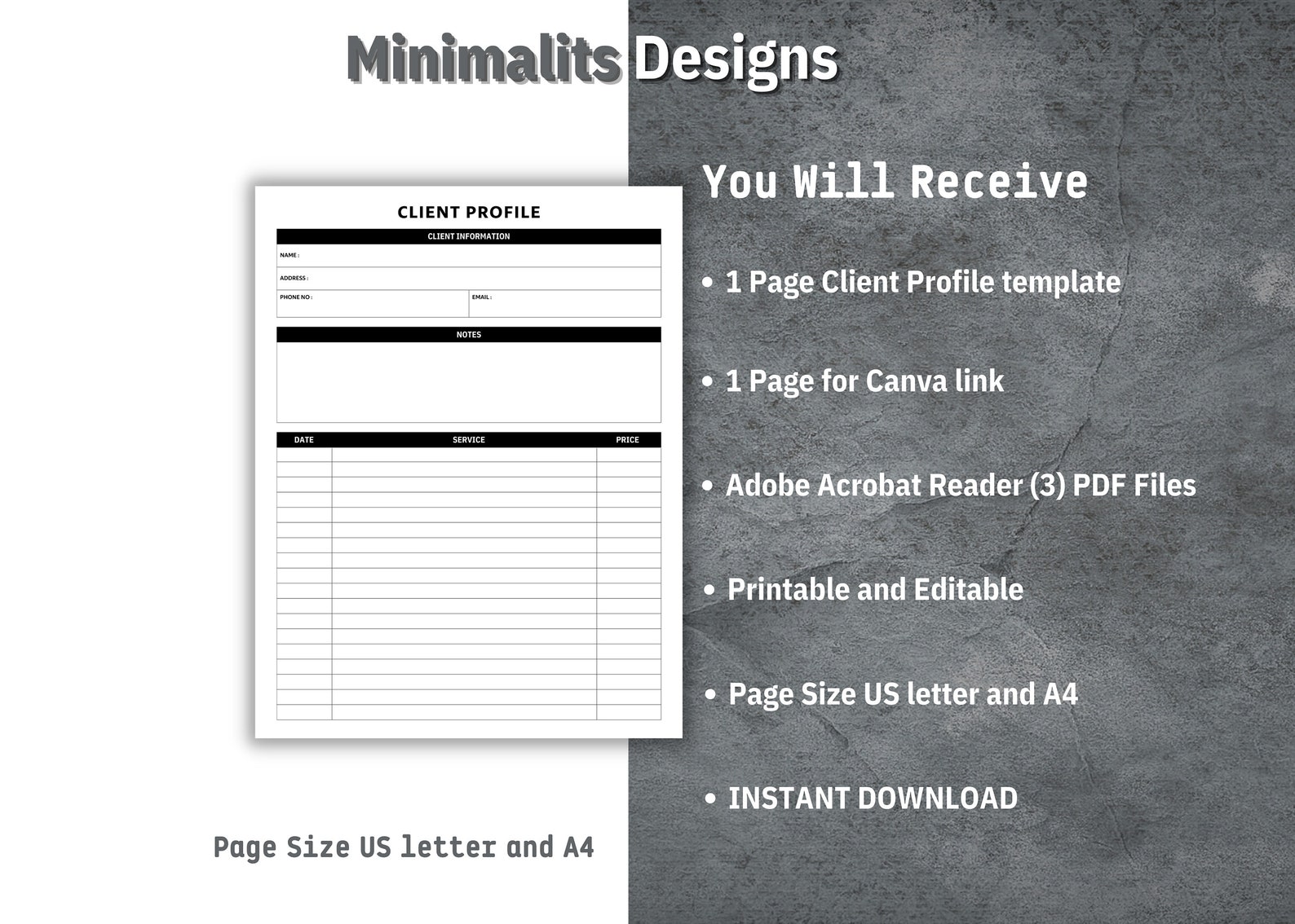 Client Profile Template, Client Information, Customer Information ...