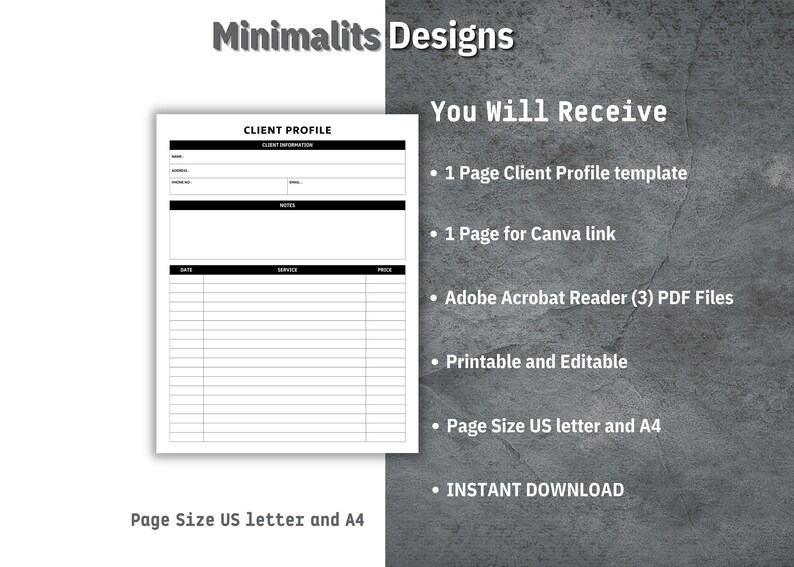 Client Profile Template, Client Information, Customer Information ...