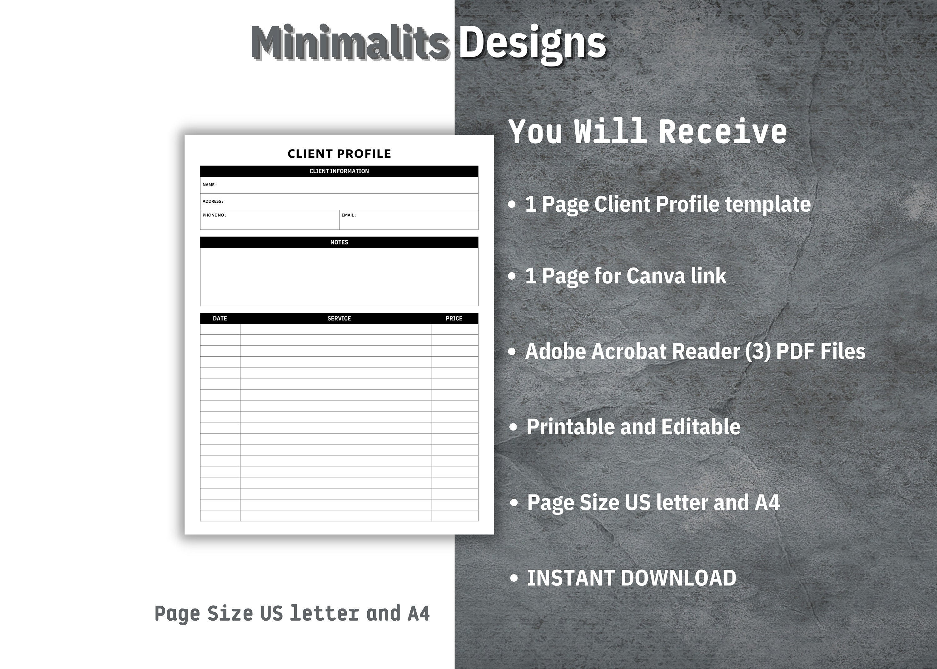 Client Profile Template, Client Information, Customer Information ...
