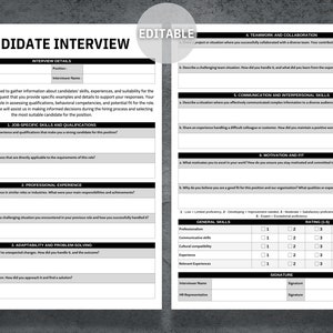 Interview Questions Template, Employee Behavioral Questionnaire, Job ...