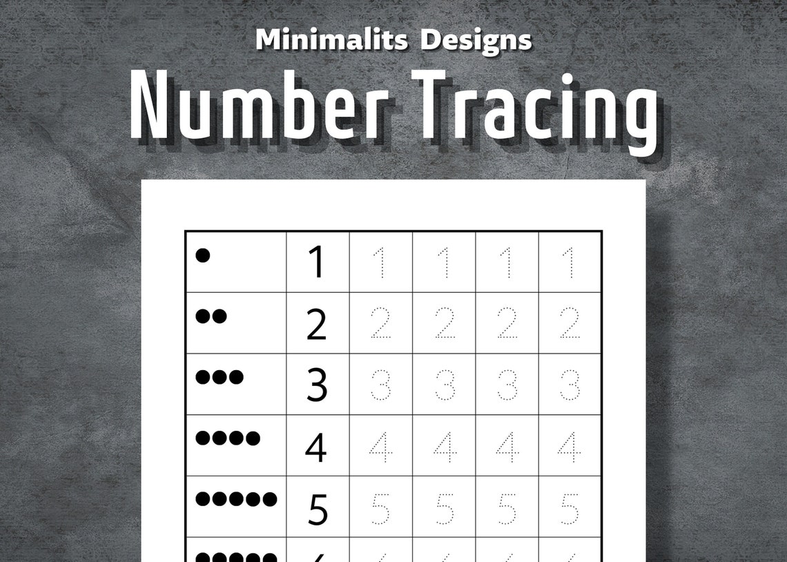 Number Tracing Worksheet, Handwriting Practice, Printable Trace Numbers ...