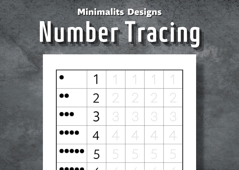 Number Tracing Worksheet, Handwriting Practice, Printable Trace Numbers ...