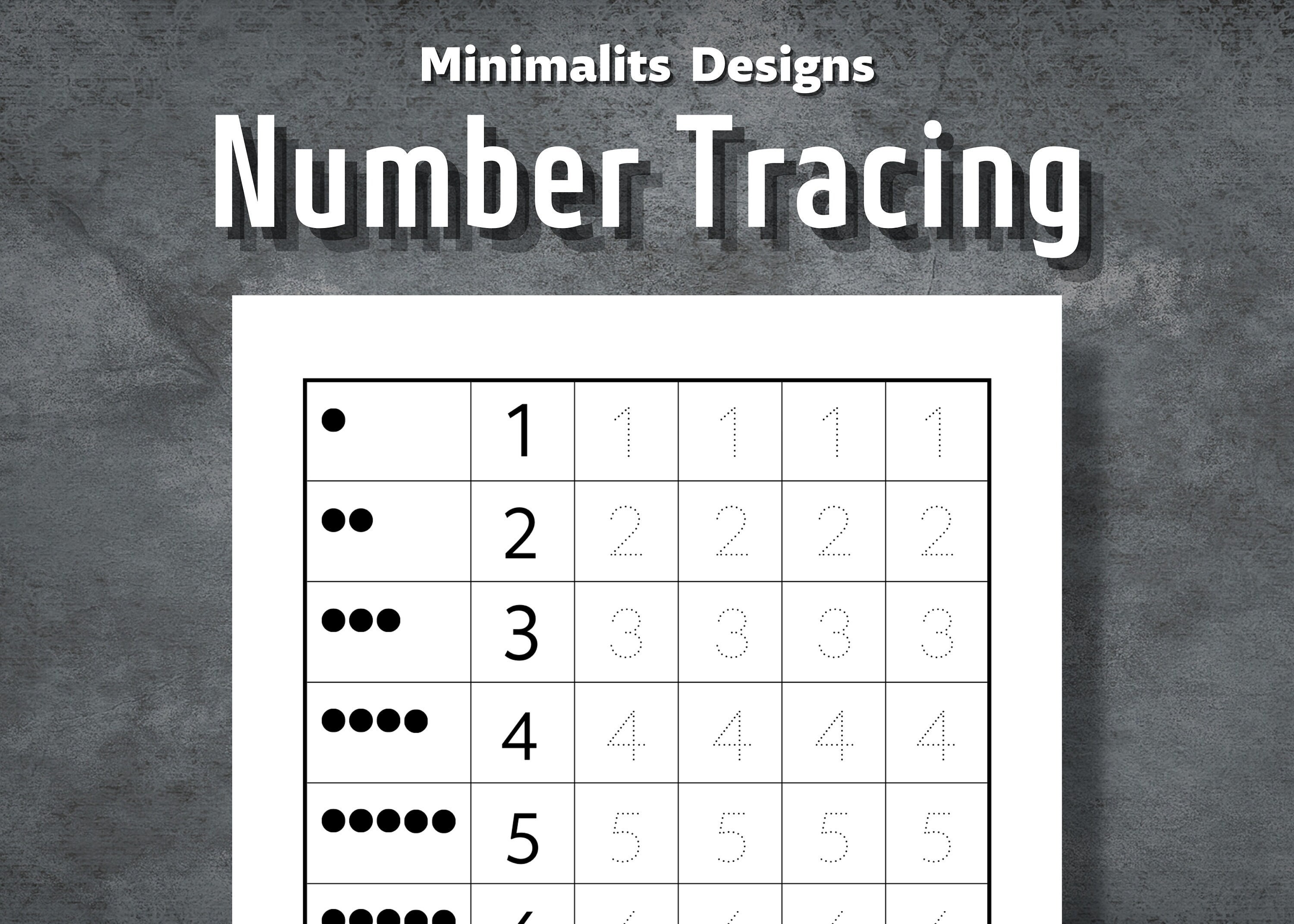 Number Tracing Worksheet, Handwriting Practice, Printable Trace Numbers ...