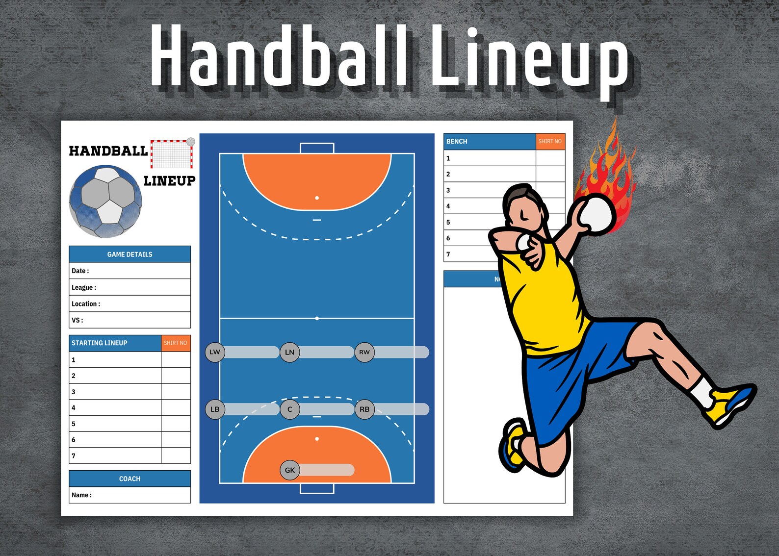 Handball Lineup, Handball Lineup Maker, Handball Game Day Strategy ...