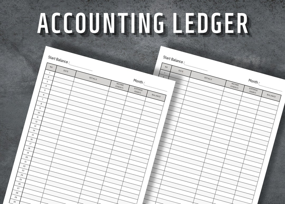Accounting Ledger, Printable General Ledger, Money Tracker, Expense ...