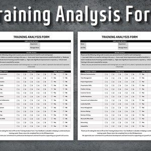 Training Analysis Form, Printable Training Needs Assessment Form, HR ...