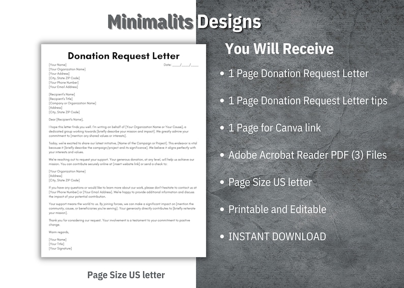 Donation Request Letter, Printable Donation Letter Template ...