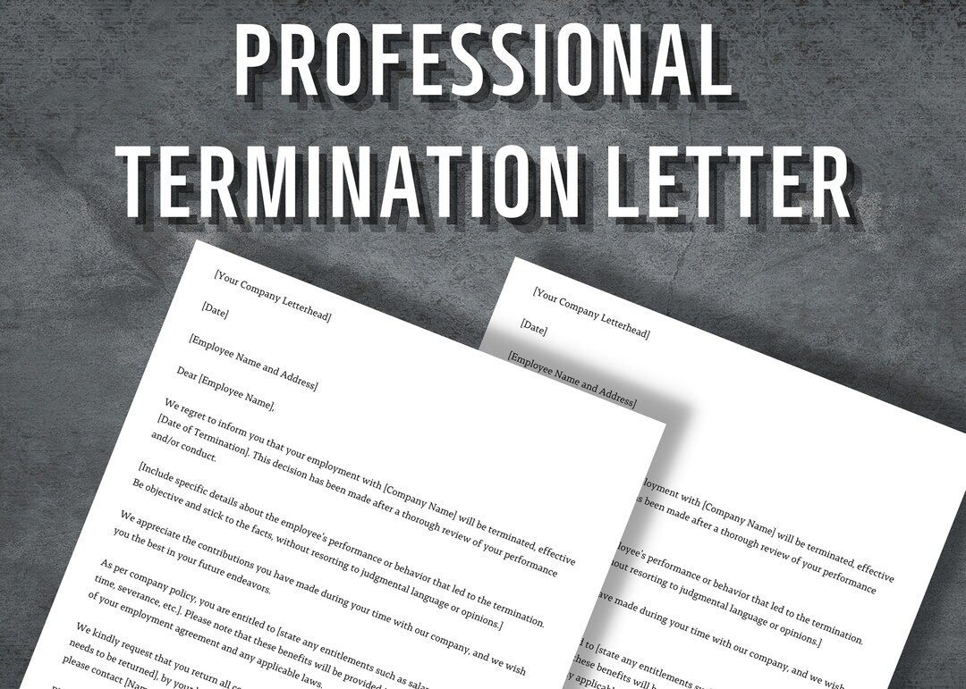 Professional Termination Letter Printable Termination Letter - Etsy