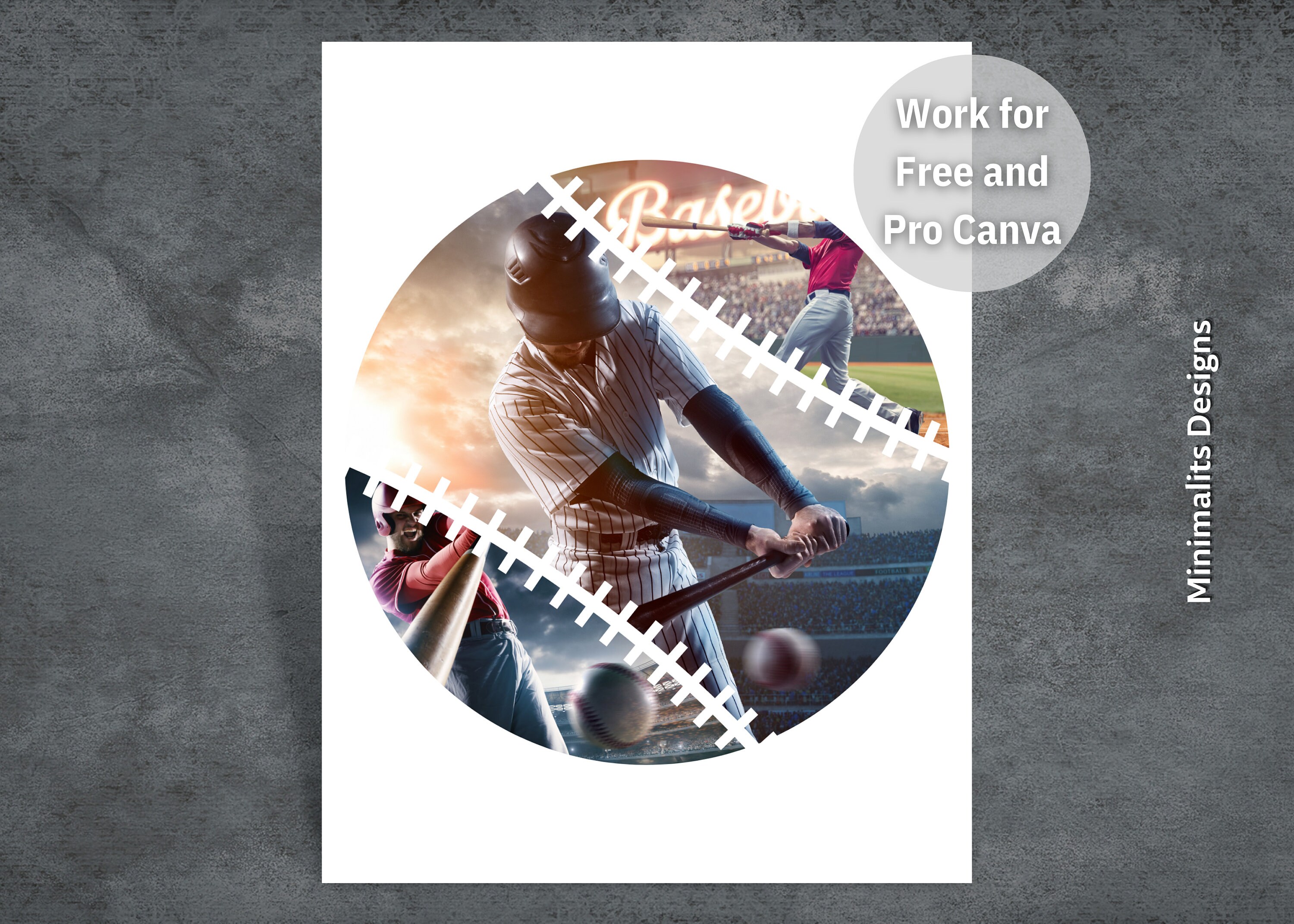 Baseball Photo Collage, Editable Canva Template, Baseball Canva Frame ...