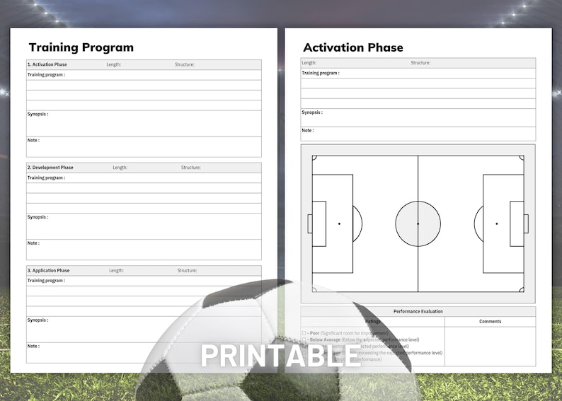 Football Coaching Template, Soccer Practice Plan, Football Game Day Strategy, Soccer Player ...