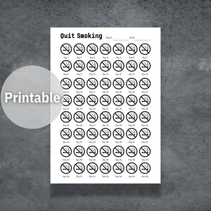 Quit Smoking Log, Printable Quit Smoking Log, Stop Smoking Tracker ...