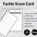 Farkle Score Card, Farkle Score Pad, Dice Game Card, Farkle Game ...