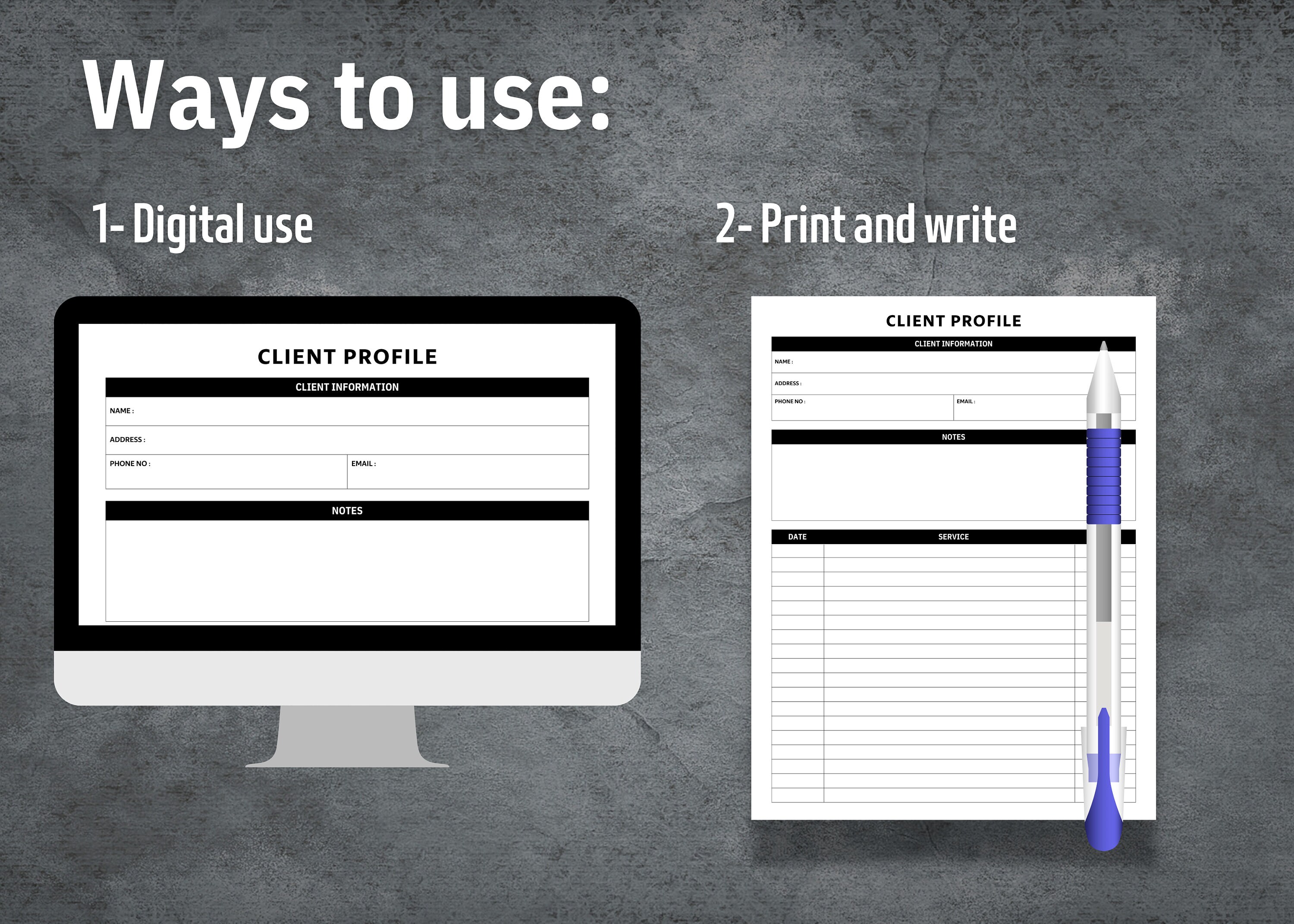 Client Profile Template Client Information Customer - Etsy