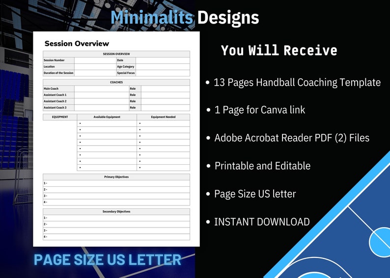 Handball Coaching Template Handball Practice Plan Handball - Etsy