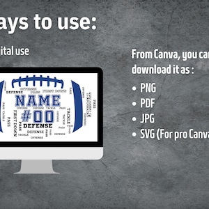 American Football Template, Editable Canva Template, American Football ...