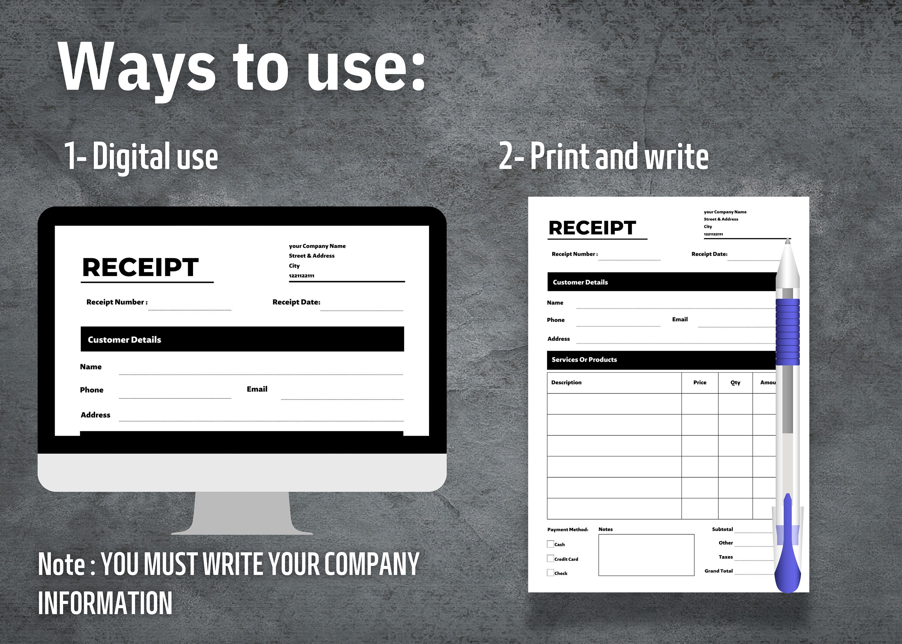 Receipt Template, Order Form, Business Receipt, Payment Receipt ...