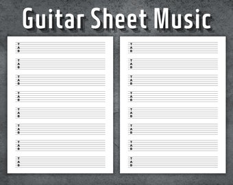Printable Guitar Tab Blank Sheet - Etsy