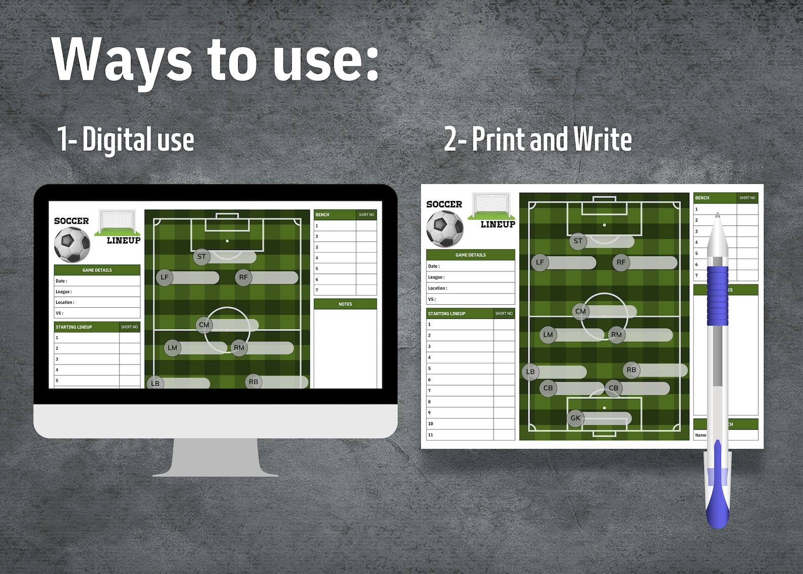 Soccer Lineup, Soccer Lineup Maker, Football Game Day Strategy ...