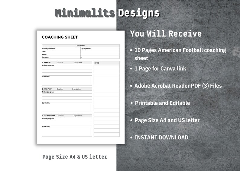 American Football Coaching Sheet, Football Practice Plan, Football Game ...