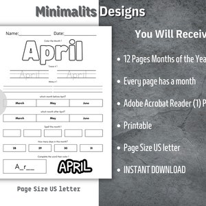 Months of the Year Worksheet, Months Coloring Pages, Printable Months ...