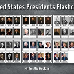 United States Presidents, Preschool Flashcards, Printable Montessori ...