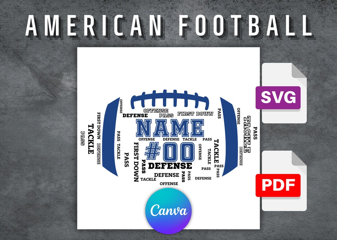 American Football Template, Editable Canva Template, American Football ...