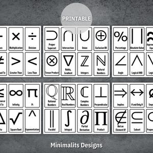 Math Symbols Flash Cards, Nomenclature Cards, Printable Math Symbols ...
