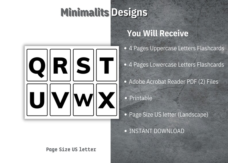 Letter Flash Cards, Printable Abc Flash Cards, Uppercase Letters ...