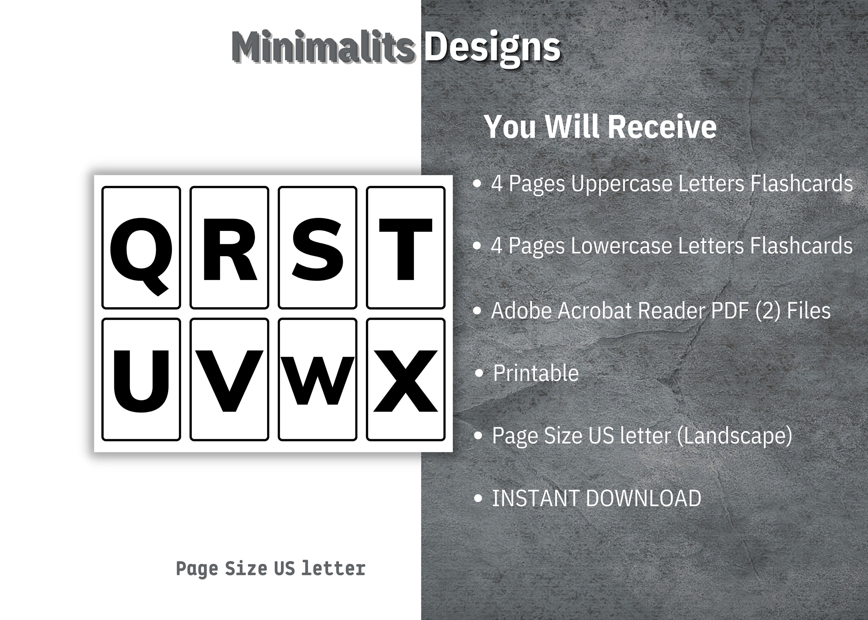 Letter Flash Cards, Printable Abc Flash Cards, Uppercase Letters ...