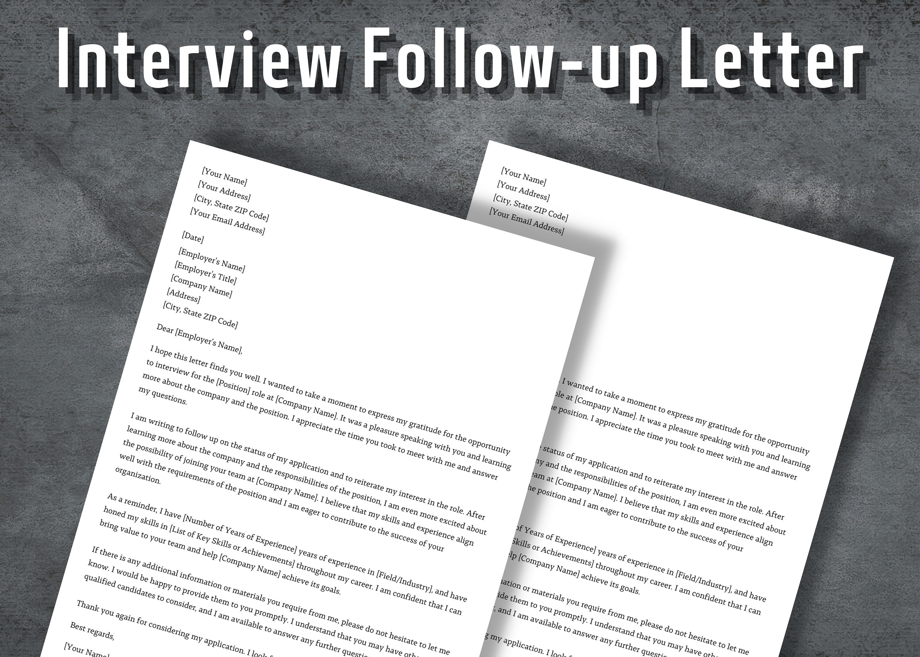 Interview Follow-up Letter Professional Interview Follow-up - Etsy