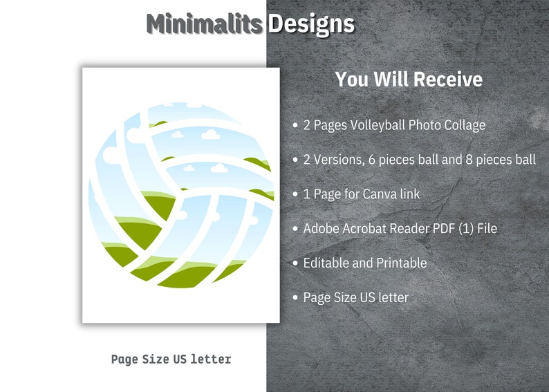 Volleyball Photo Collage Editable Canva Template Volleyball - Etsy