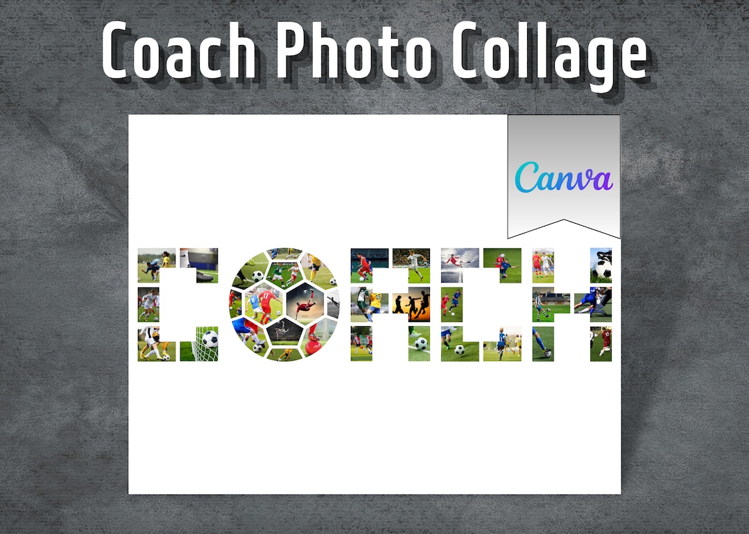 Football Coach Photo Collage, Editable Canva Template, Soccer Canva ...