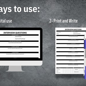 Interview Questions Template, Job Interview Form, Printable Interview ...