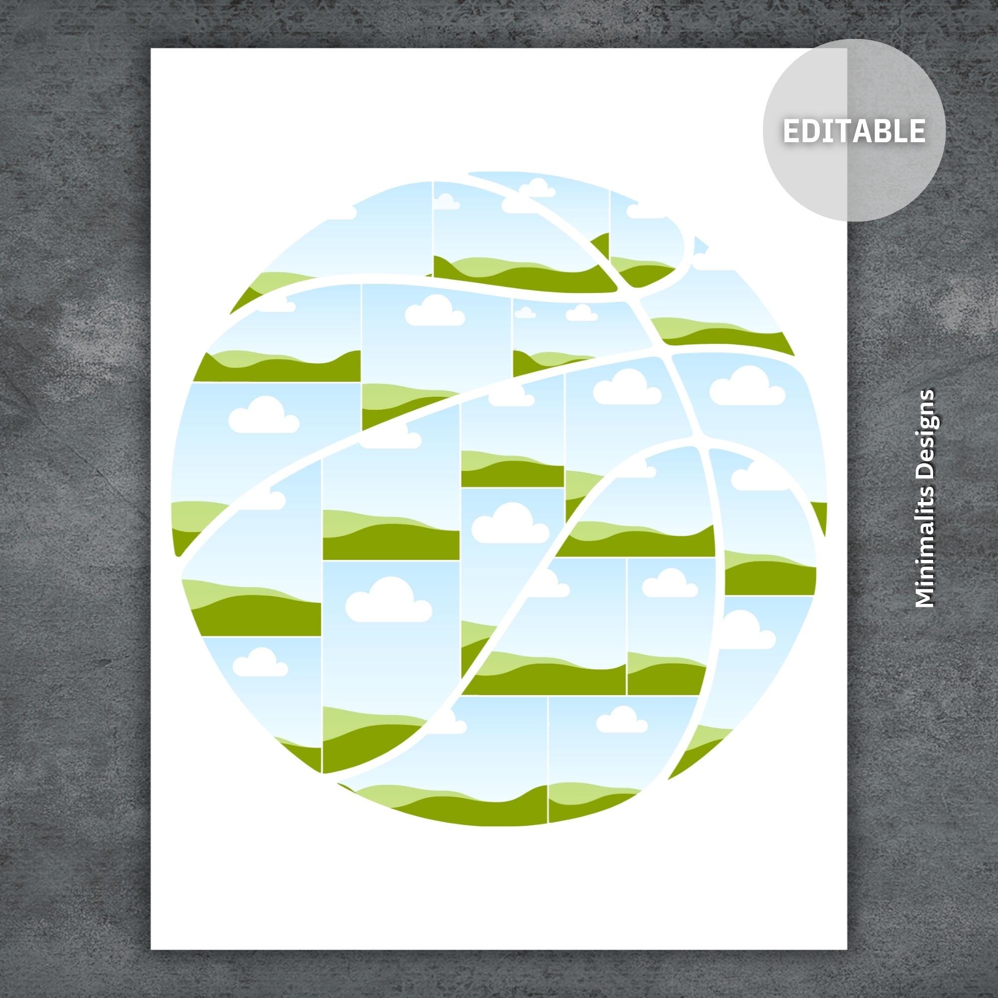 Basketball Photo Collage, Editable Canva Template, Basketball Canva ...