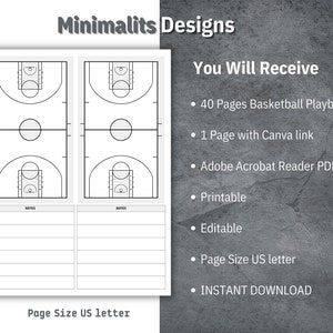 Basketball Playbook Template, Printable Blank Basketball Diagrams ...