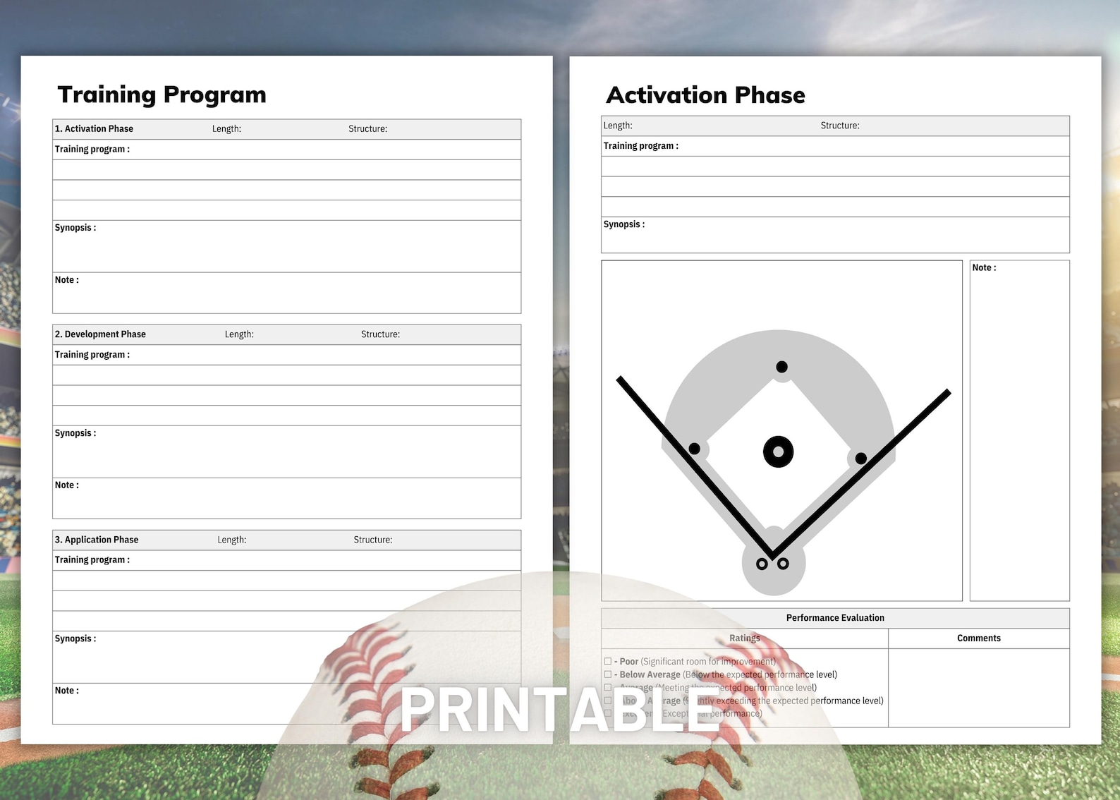 Baseball Coaching Template, Baseball Practice Plan, Baseball Game Day ...