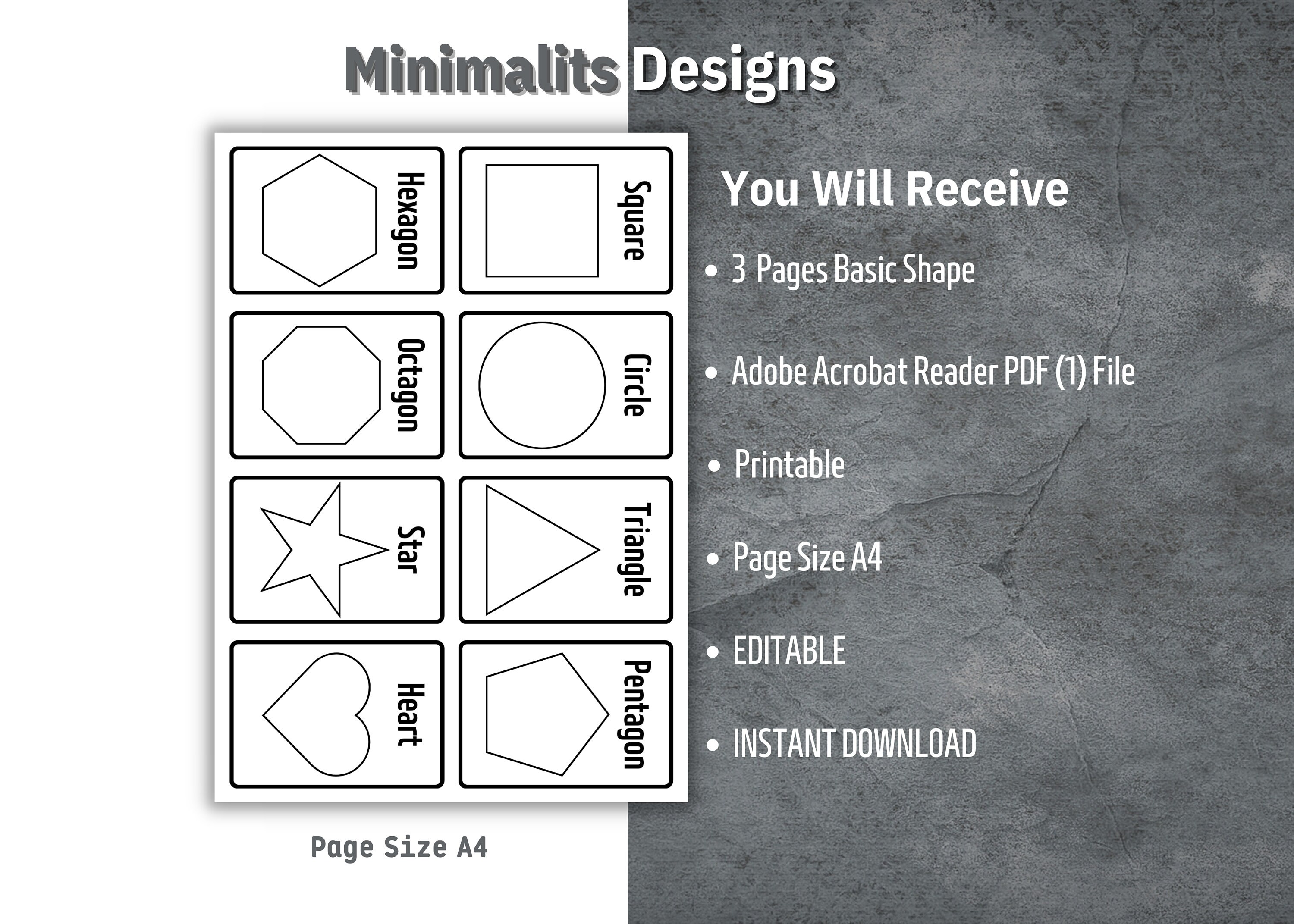Geometric Shapes, Basic Shape Pages, Shape Practice, Printable Flash ...