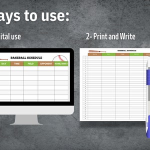 Baseball Schedule Template, Printable Baseball Schedule, Editable ...