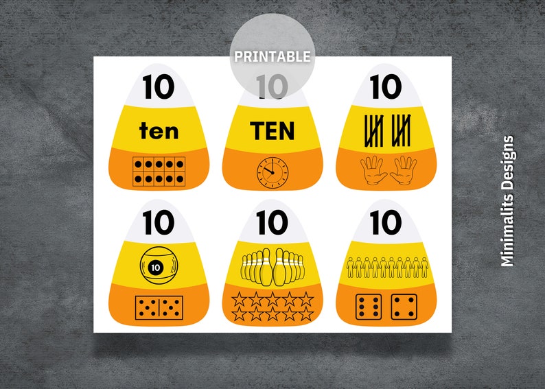Candy Corn Number Match, Halloween Activities, Printable Halloween ...