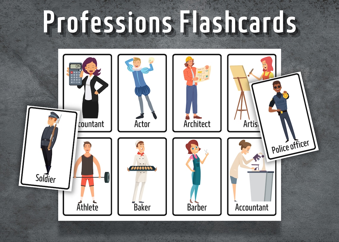 Professions Flashcards Preschool Flashcards Printable - Etsy