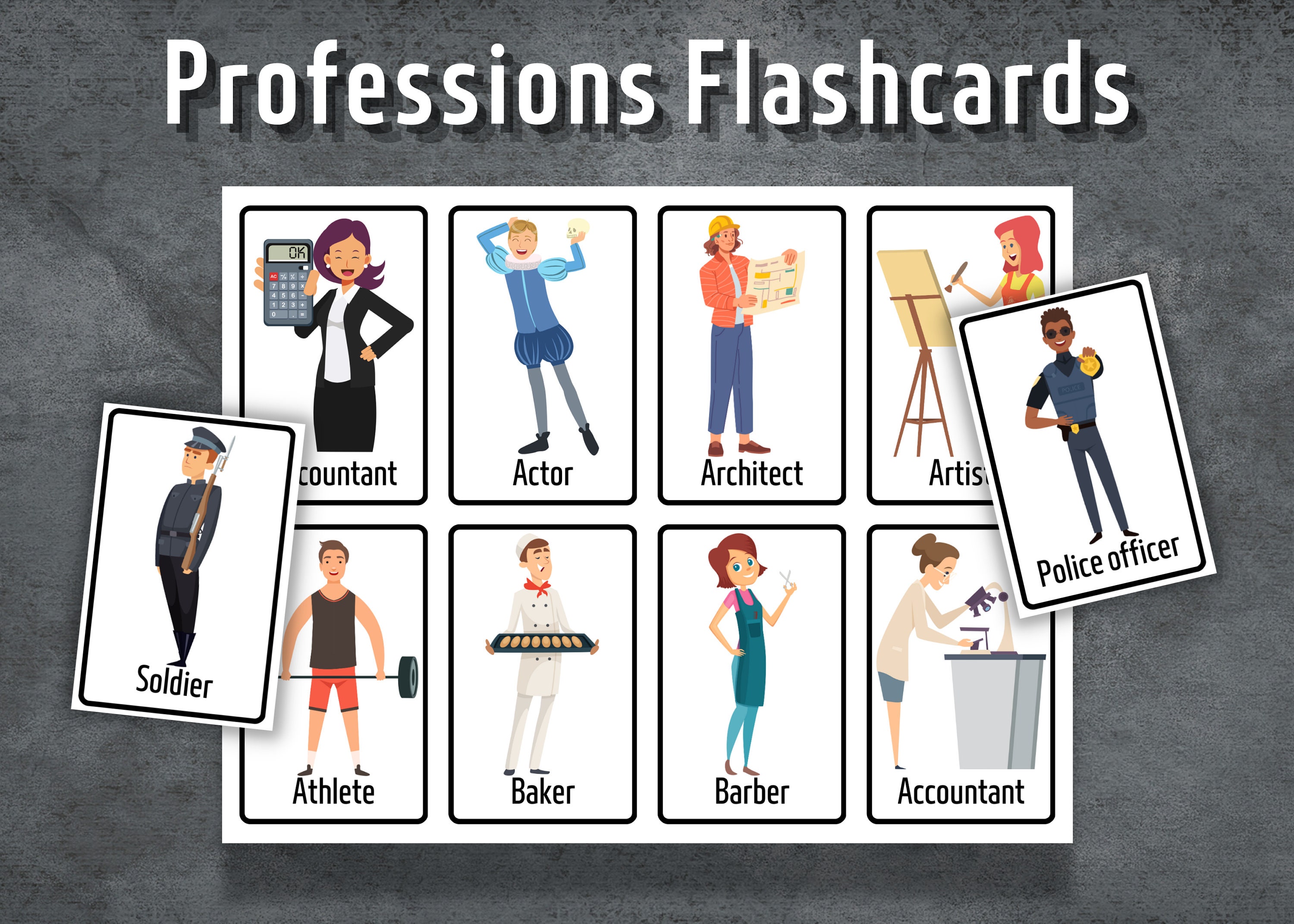 Professions Flashcards, Preschool Flashcards, Printable Montessori ...