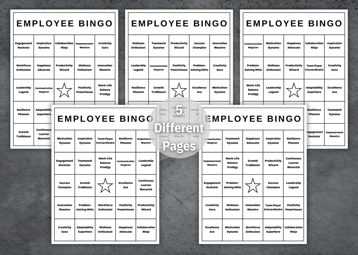 Employee Bingo Cards, Printable Employee Bingo Template, Human ...