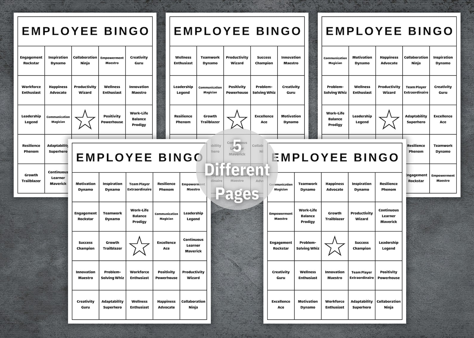 Employee Bingo Cards, Printable Employee Bingo Template, Human ...