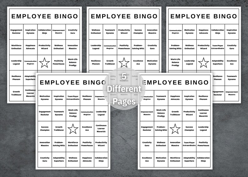 Employee Bingo Cards, Printable Employee Bingo Template, Human ...