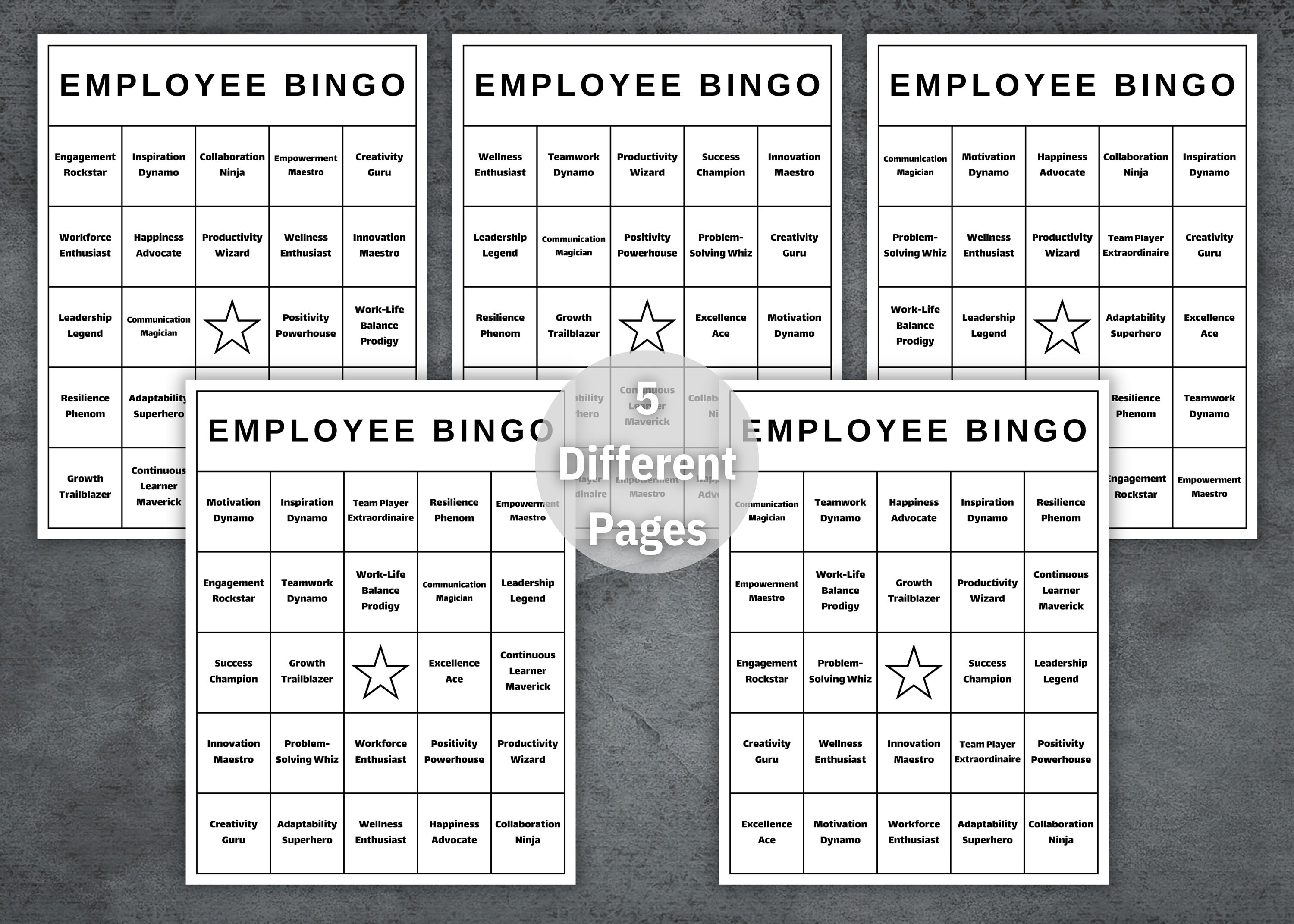 Employee Bingo Cards, Printable Employee Bingo Template, Human ...