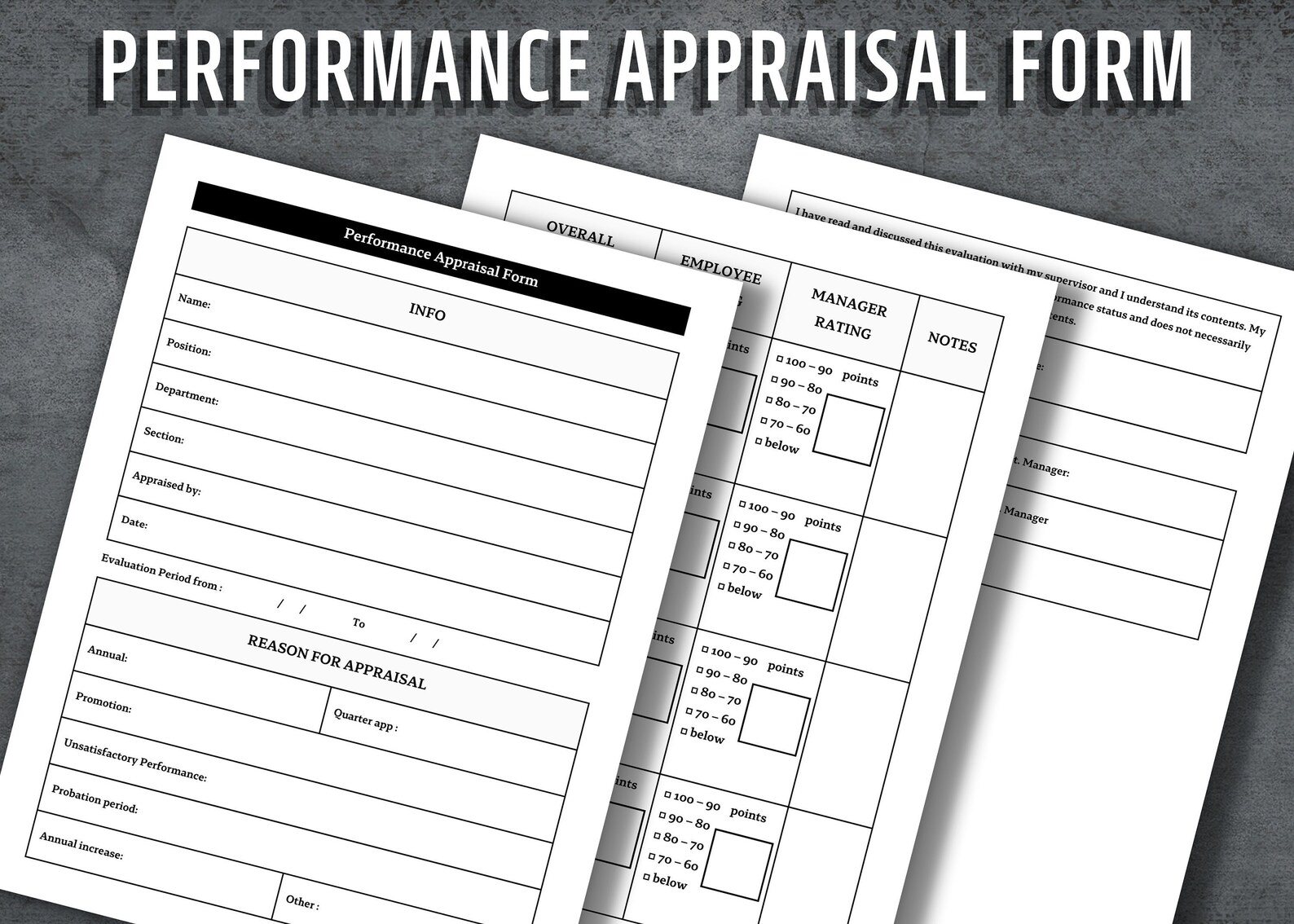 Performance Appraisal Form, Performance Appraisal Form Sheet ...