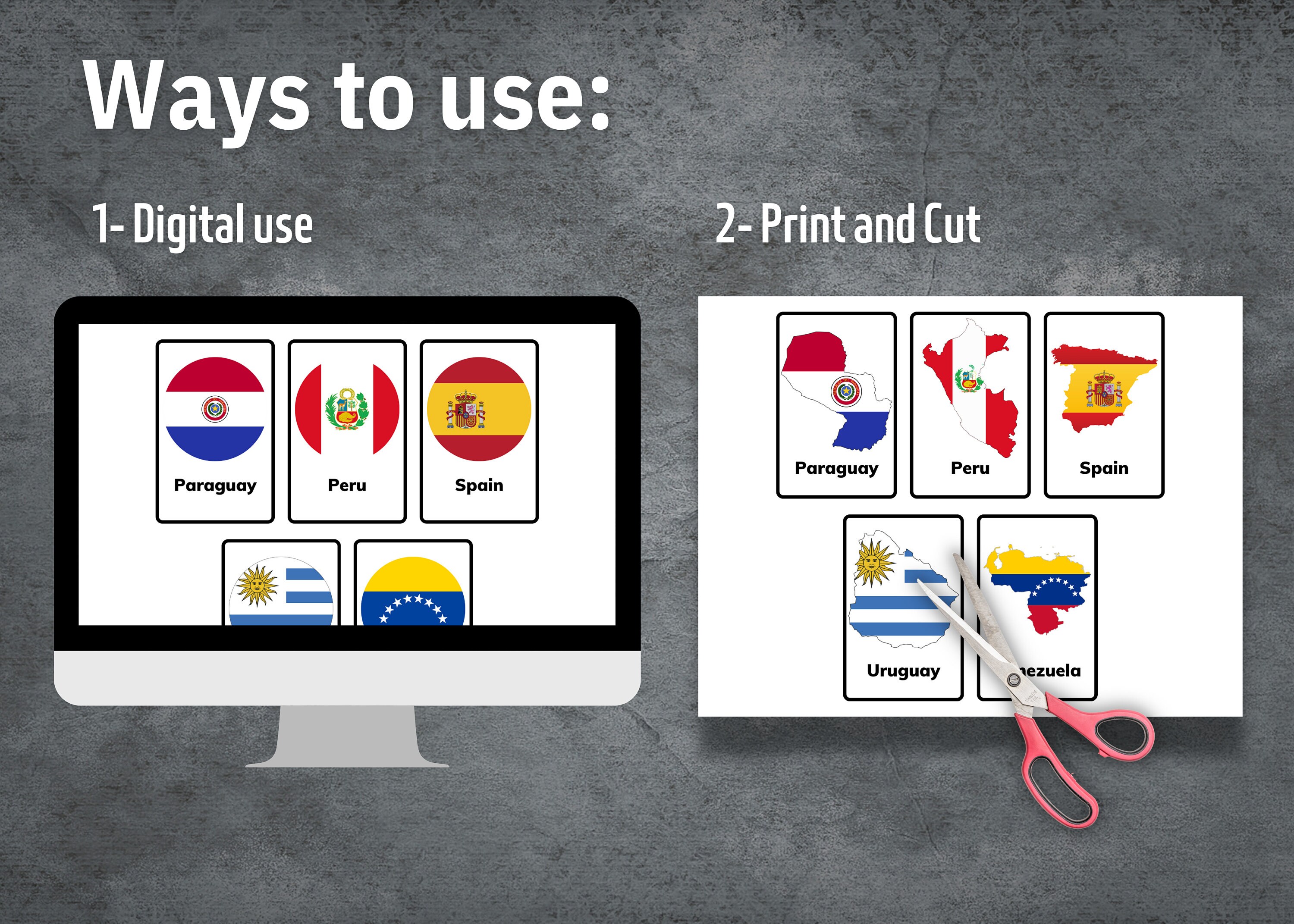 Hispanic Heritage Month Hispanic Countries Flash Cards - Etsy