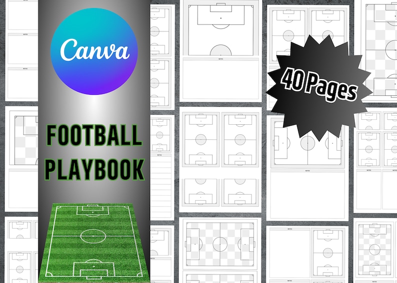 Football Playbook Template, Printable Blank Soccer Diagrams, Canva ...
