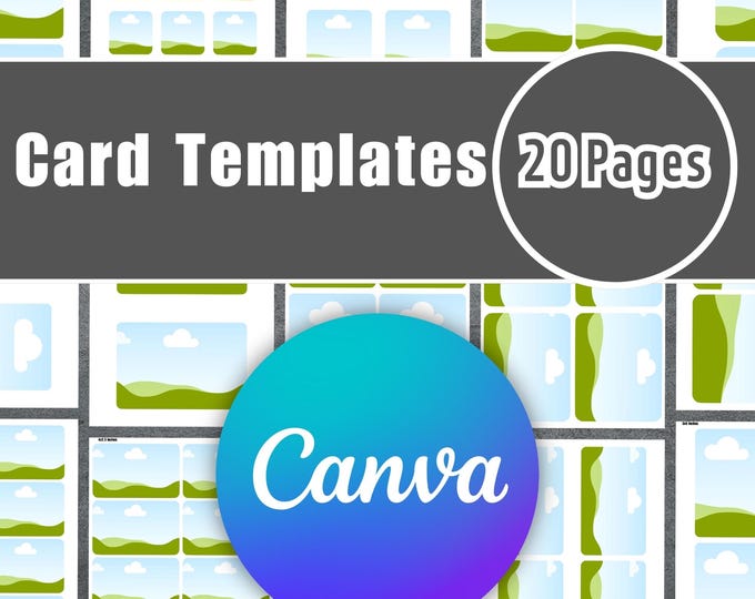 Canva Drag and Drop Multiple Card Template, Editable Blank Templates ...