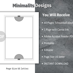 Tchoukball Playbook Template, Printable Blank Tchoukball Diagrams ...